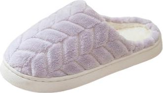 Generic Pantoufles chaudes pour femme - Couleur unie - Classique - Confortables - Doublure en polaire chaude - Pour int&eacute;rieur et ext&eacute;rieur, violet, 36.5 EU