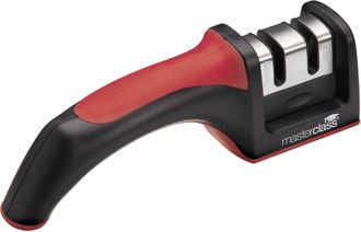 MasterClass MasterClass 2-stufiger Durchzieh-Messerschärfer und Abzieher, schwarz/rot