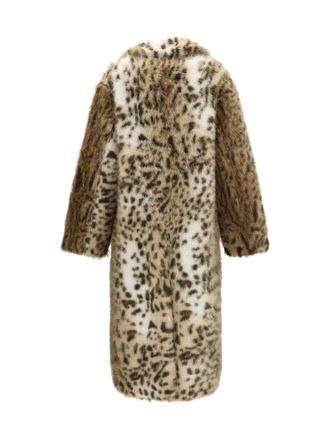 Sword 6.6.44 Womens Leopard Print Faux Fur Coat Polyester