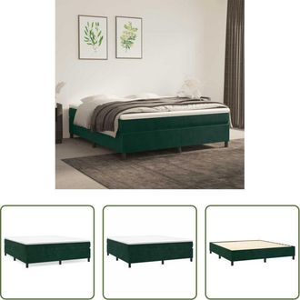 vidaXL Samtbettgestell - Boxspringbettgestell Dunkelgr&uuml;n 160x200 cm Samt