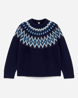 Arket Fair-Isle-Wollpullover -Blau