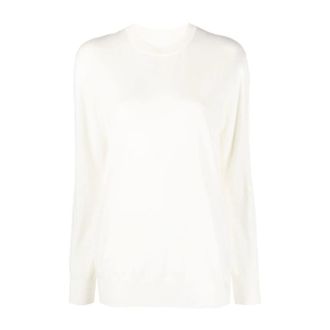 Jil Sander Eleganter Beiger Wollpullover - - Knitwear - Damen - Beige - S