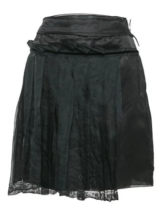 Dolce & Gabbana jupe plissée bordée de dentelle - Noir