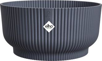 ELHO Vibes Fold Bowl 25 - Blumentopf f&uuml;r Innen - 100% recyceltes Plastik - &Oslash; 24.9 x H 12.1 cm - Schwarz/Anthrazit