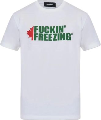 Dsquared2 Homme, Tops, Blanc, Taille: M T-shirt décontracté pour hommes