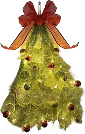 Generic Weihnachtsswag Im Freien | Realistische Kiefern, Beleuchtete Weihnachtsdekoration Mit Schleife, Hitzefreie Funktion Sorgt F&uuml;r Sicherheit F&uuml;r Kaminsims