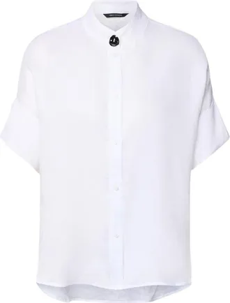 A|X Armani Exchange Femme, Blouses et Chemises, Blanc, Taille: 40 FR Camicia in lino