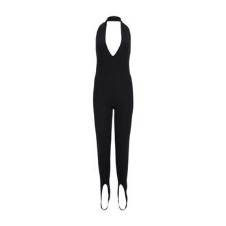 Saint Laurent Schwarzer Jumpsuit mit offenem R&uuml;cken - - Jumpsuits & Playsuits - Damen - Schwarzk - L