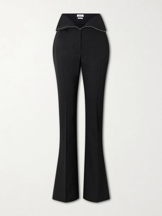 Alexander McQueen Pantalon &Eacute;vas&eacute; En Laine &Agrave; Plis Et &Agrave; Fermeture Zipp&eacute;e - Noir