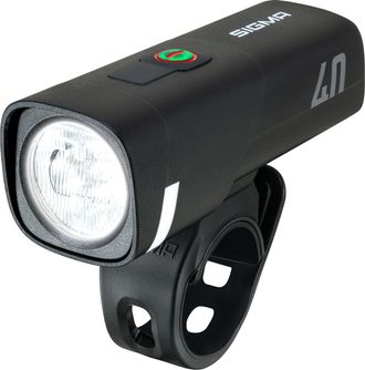 Sigma Aura 40 | LED Fahrradlicht mit 40 LUX & USB-C | StVZO zugelassenes Vorderlicht mit 2 Leuchtmodi | Lange Akkulaufzeit