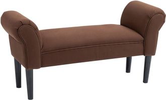 HOMCOM Homcom - Banc banquette design contemporain accoudoirs courbés grand confort 102L x 31l x 51H cm chocolat