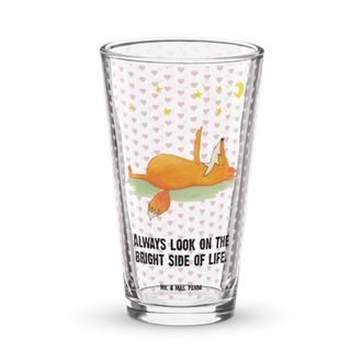 Mr. & Mrs. Panda Premium Trinkglas Fuchs Sterne - Geschenk, Kristallklares, Designer, Spruch Positiv, Aus Borosilikatglas, Romantik, Tumbler, Mond, Optimistisch, Krist