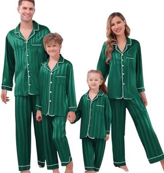 Generic Pyjama de No&euml;l Famille, Ensembles de Pyjama en Soie Famille,Uni Pyjamas de Noel, Automne Hiver de Pyjamas pour P&egrave;re M&egrave;re Enfants B&eacute;B&eacute;, avec Chemise bo