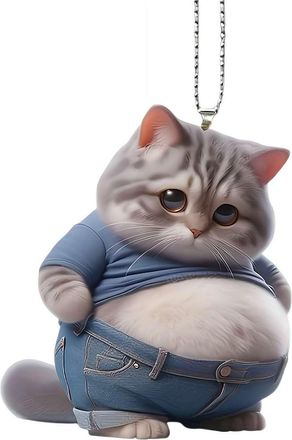 Generic Acryl Auto Anhänger, Niedliche hängende Katze Innen Ornament Zubehör Geschenk, Geeignet für Autos, Weihnachtsbäume, Türen und Fenster, Wände, Außenzäu