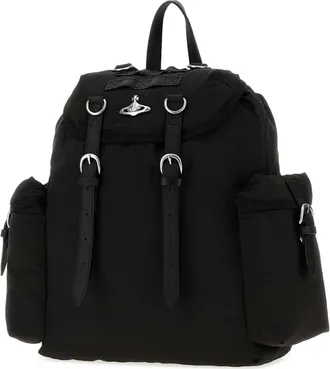 Vivienne Westwood Womens Black Fabric Highland Backpack Blacksilverhw Borse A Mano