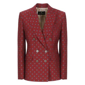 Etro Femme, Vestes, Rouge, Taille: 38 FR Blazer Croisé en Laine