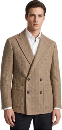 Circolo 1901 Homme, Vestes, Brun, Taille: XL Light Jersey Double-Breasted Jacket