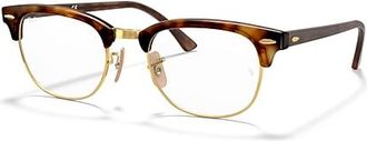 Ray-Ban Clubmaster Optics Havana Rot Fassung Klar Glas 51-21