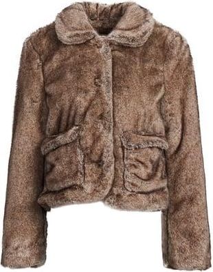 Object Manteau effet fourrure en coton m&eacute;lang&eacute;