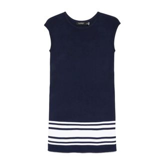 Ralph Lauren Robe de jour &agrave; manches courtes Hadell - Femme - Robes - Bleu - Taille: 40 FR