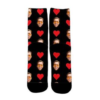 Generic Chaussettes personnalis&eacute;es pour hommes femmes, chaussettes de visage avec texte photo, cadeaux personnalis&eacute;s nouveaut&eacute;s photo