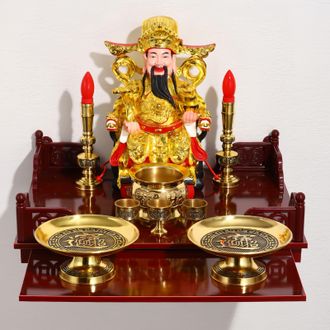 Generic Wandmontierter Buddha-Altartisch, Meditationsschrein-Ablage Mit Ausziehbarer Opferschale, Platzsparender Gebetsst&auml;nder for Die Heimandacht(30.5x30.5cm