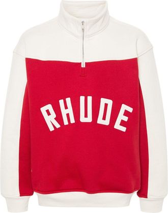Rhude Rhude Pull à Fermeture Éclair Quart de Longueur Contrasté Varsity Rhss24ja09167277