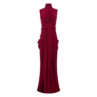 Alberta Ferretti Langes Kleid mit Kragen - - Dresses - Damen - Rot - S