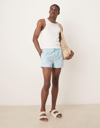 Calvin Klein Short de bain &agrave; cordon de serrage avec bande &agrave; logo - Bleu clair
