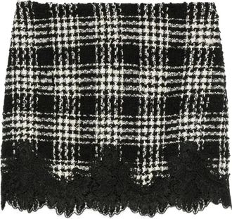 Twin-Set minijupe en dentelle à carreaux - Noir