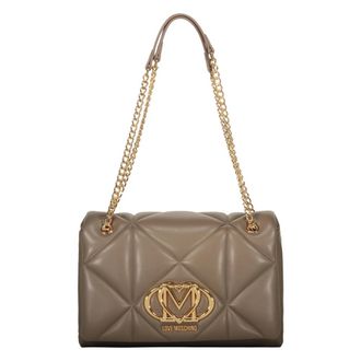 Love Moschino Gesteppte Schultertasche mit Pr&auml;gung - - Bags - Damen - Braun - ONE SIZE