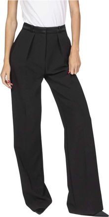 Elisabetta Franchi Femme, Pantalons, Noir, Taille: 40 FR Pantalons en crêpe léger avec détails smoking