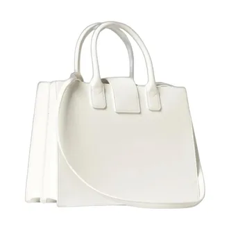 Emporio Armani Sac &agrave; main structur&eacute; en similicuir - Femme - Sacs - Blanc - Taille: ONE Size