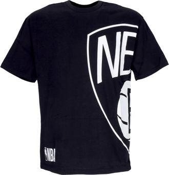 New Era Brooklyn Nets Logo Oversized Tee Schwarz/Wei&szlig; - - Tops - Herren - Schwarzk - XL