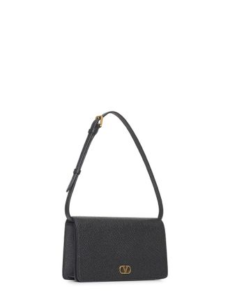 Valentino Garavani Womens Mini Shoulder Bag Vlogo Signature Black Calf Leather