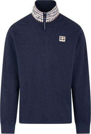 Aquascutum Polohemd mit schwerem Piquet-Kragen und Rei&szlig;verschluss - - Sport - Herren - Blau - M