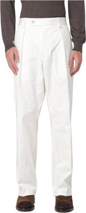 HUGO BOSS Homme, Pantalons, Blanc, Taille: M Pleated Front Pantalons