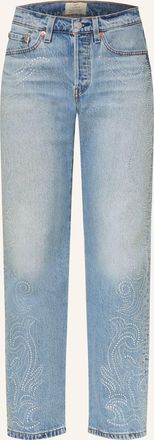 Levi's Straight Jeans 501 Curve Mit Schmucksteinen blau