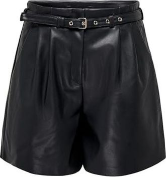 Only Only Femme Onlheidi Faux Leather CC OTW Short en Cuir Synth&eacute;tique, Noir, XS EU