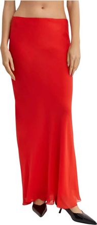Khaite Femme, Jupes, Rouge, Taille: 52 FR Silk Maxi Skirt