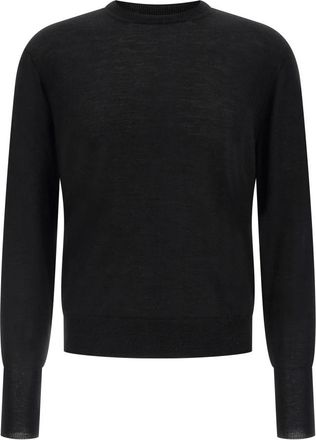 Maryya Maryya, Homme, Pulls, Noir, Taille: L Pull en maille fine &agrave; col rond