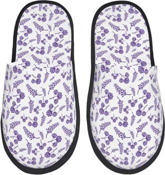 Generic Pantoufles en Feutre Imprim&eacute; de fleurs de lavande Antid&eacute;rapant Chaussons Homme Chaud Unisex Maison Pantoufles Homme Ext&eacute;rieur L