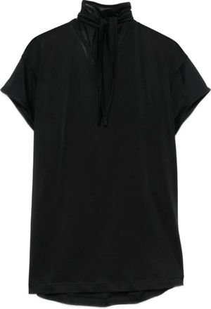 Christophe Lemaire Femme, Blouses et Chemises, Noir, Taille: 36 FR Haut &agrave; Manches Courtes Foulard