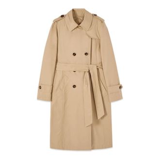 Oltre Doppelreihiger Trenchcoat aus Baumwollmischung - - Coats - Damen - Beige - L