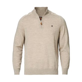 Morris Homme, Pulls, Beige, Taille: 2XL Sand Merino John Zip Sweater
