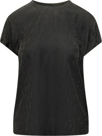 Pinko Pinko, Femme, Blouses et Chemises, Noir, Taille: 42 FR Blouse &agrave; manches courtes et col rond