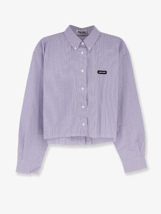 Miu Miu Pin check cotton shirt - MIU MIU - gender_Woman