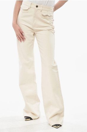 Chlo&eacute; Cotton Straight-Leg Multi-Pocket Trousers size 44