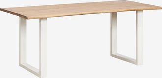 Sklum Rechteckiger Gartentisch 180x90 cm aus Akazienholz und Stahl Maupi