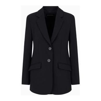 Emporio Armani Femme, Vestes, Noir, Taille: 52 FR Wool Blazer